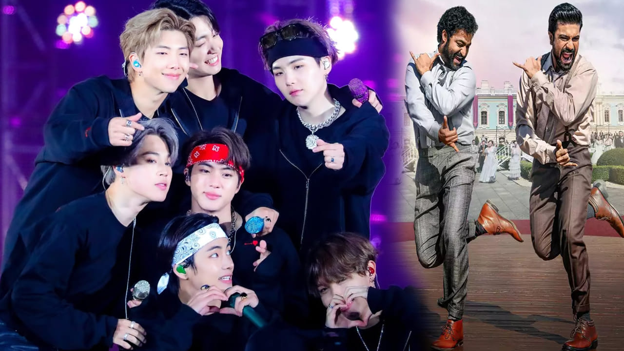 BTS Boy band: BTS బాయ్స్ నోట మన పాట.. నాటు నాటు సాంగ్ పాడుతూ స్టెప్పులు ...