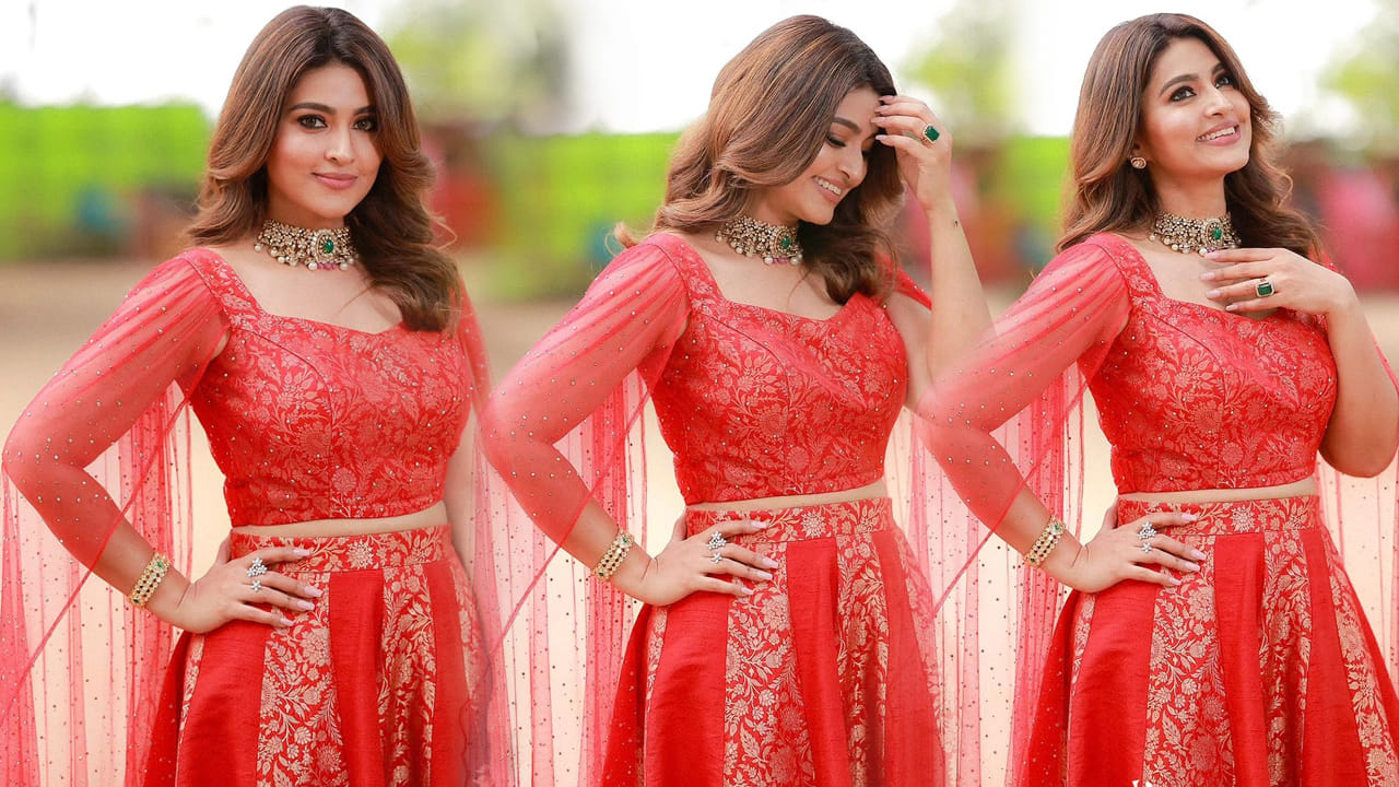 Actress Sneha: ఎర్ర మందారంలా మెరిసిపోతున్న స్నేహ.. చిరునవ్వులతో ...